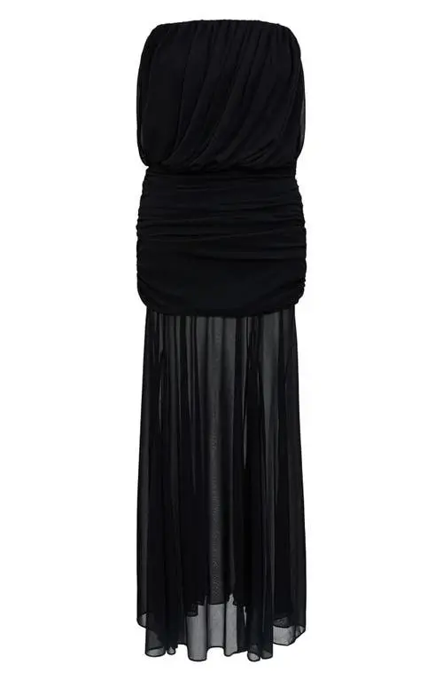 EVER NEW Bandeau Draped Maxi Dress - Black