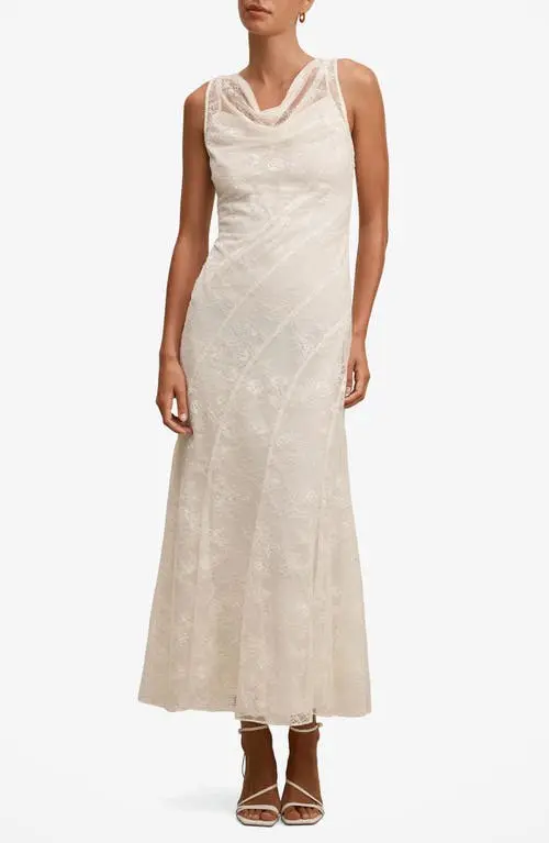 EVER NEW Jenna Paneled Lace Midi Dress