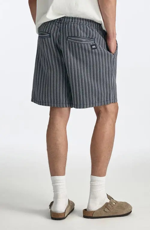 Brooklyn Industries Indigo Striped Cotton Shorts