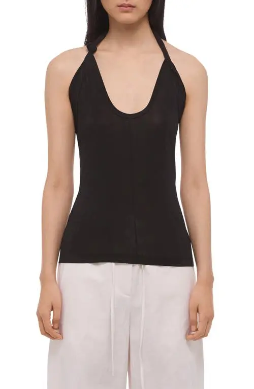 Helmut Lang Twist Dancer Top In Stretch Jersey - Black