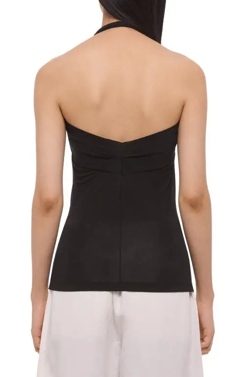 Helmut Lang Twist Dancer Top In Stretch Jersey - Black