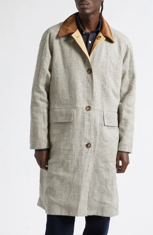 DRAKE'S Reversible Cotton-linen Blend Mackintosh Coat