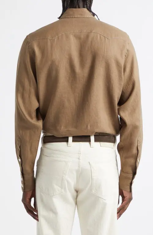 DRAKE'S Western Linen Button-up Shirt