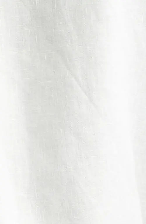 DRAKE'S Curved Flap Linen Button-down Shirt