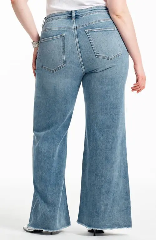 BAYEAS Mid Rise Wide Leg Jeans With Exposed Button Fly