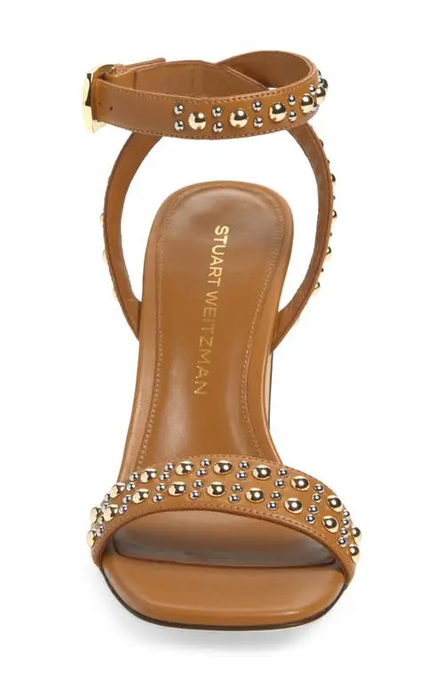 STUART WEITZMAN Perry Studded Leather Sandal 85 - Boho Tan