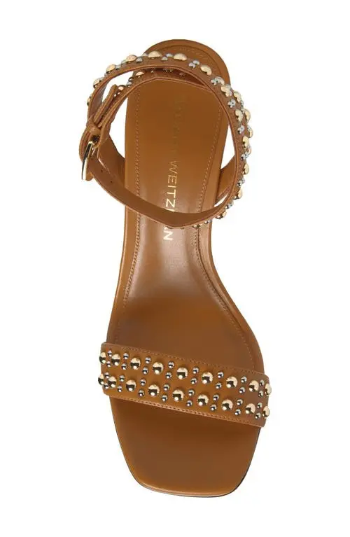 STUART WEITZMAN Perry Studded Leather Sandal 85 - Boho Tan