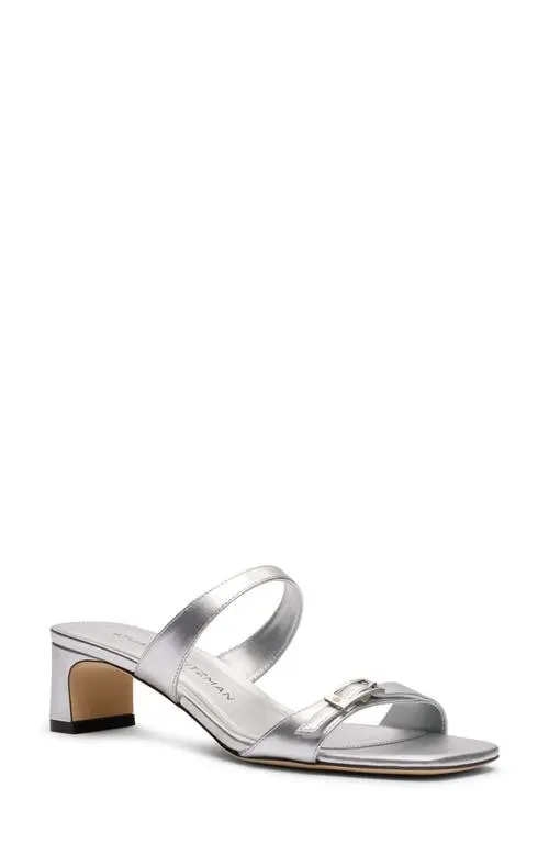 STUART WEITZMAN Baby Babette Slide Sandal - Silver