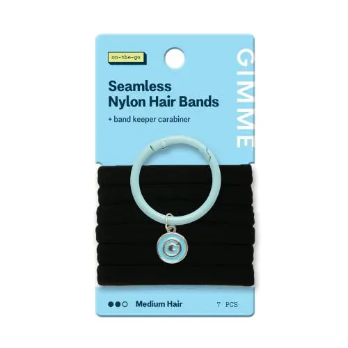 GIMME BEAUTY Low Profile Seamless Nylon Hair Bands With Band Ring - Black