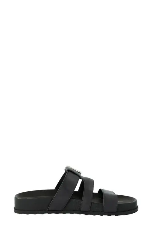 Paul Green Diego Platform Slide Sandal - Black Soft Leather