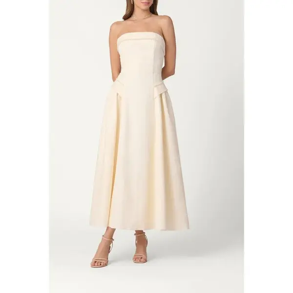 Shoshanna Embellished Jacquard Midi Dress - White