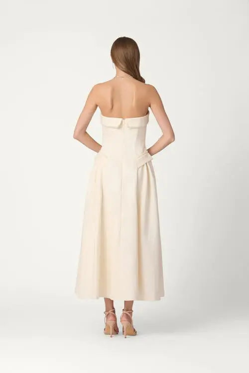 Shoshanna Embellished Jacquard Midi Dress