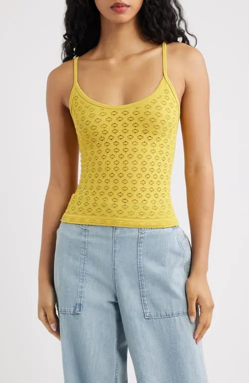BDG URBAN OUTFITTERS Open Knit Camisole - Yellow