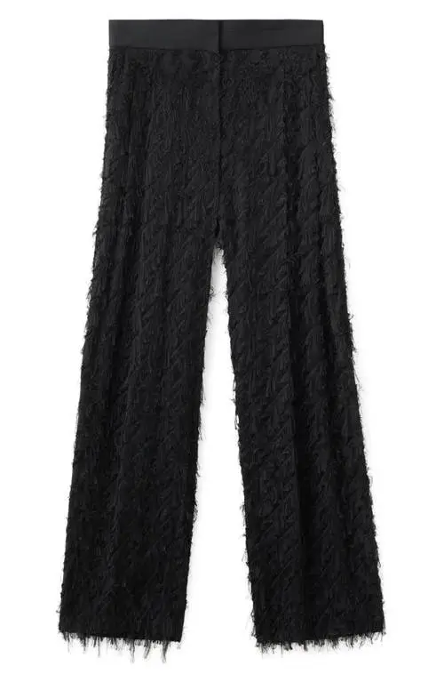 Mango Textured Yarn Straight Leg Pants