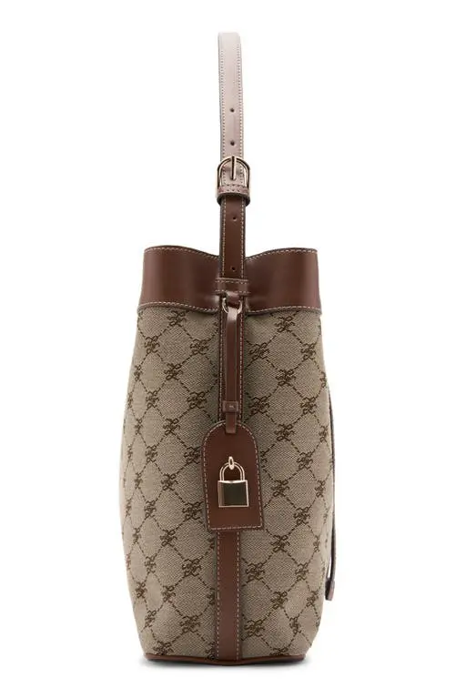 Mango Logo Jacquard Bucket Bag