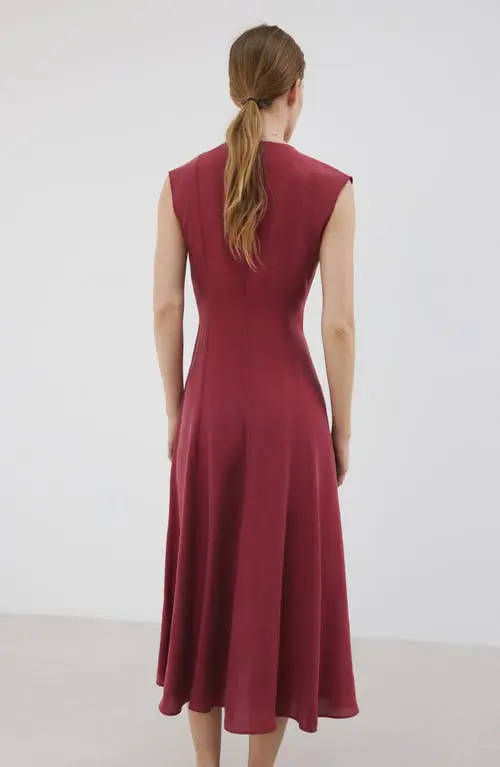 Mango Sleeveless V-neck Midi Dress