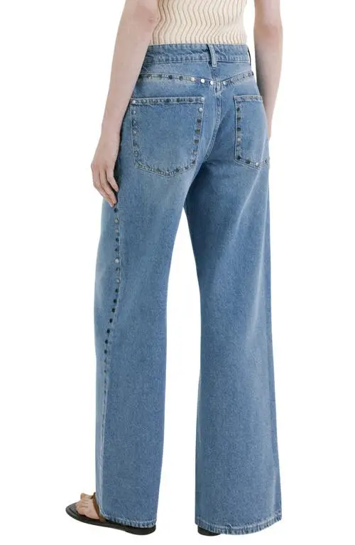 Mango Embellished Straight Leg Jeans