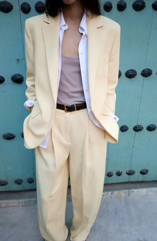 Mango Pleated Straight Leg Pants