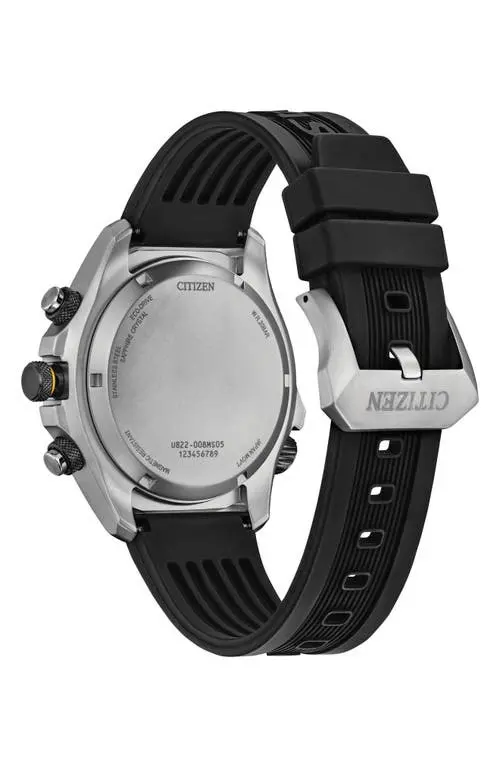 Citizen Promaster Land Eco-drive Stainless Steel And Rubber Strap Watch