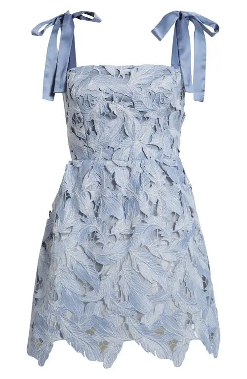 LUCY PARIS Lace Mini Dress With Shoulder Ties