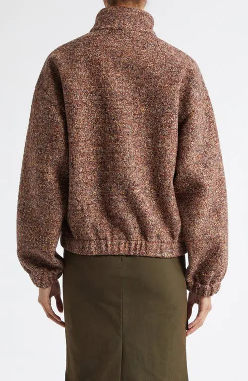 SHUSHU/TONG Flecked Half Zip Sweater
