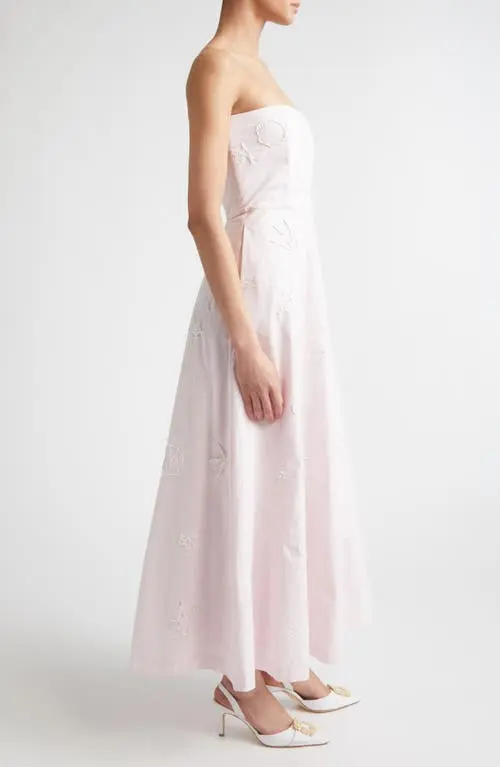 Bernadette Odette Embroidered Strapless Cotton Gown