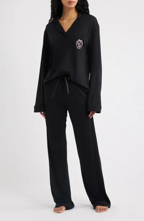 House Of Cb Classic Soft Modal Blend Pajamas - Black