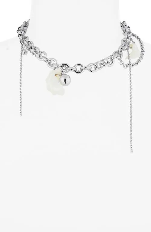 JUSTINE CLENQUET Lewis Mixed Chain & Seashell Necklace