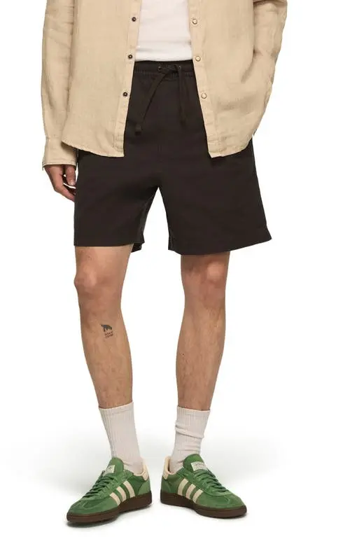 Lucky Brand Linen & Cotton Pull-on Shorts - Raven