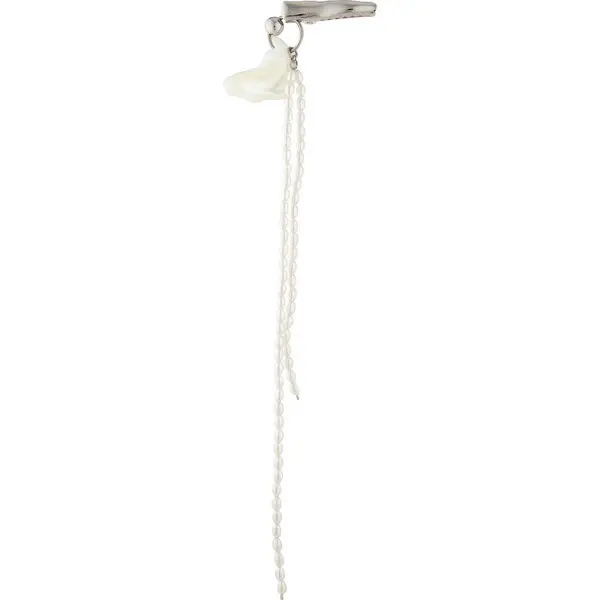 JUSTINE CLENQUET Alba Seashell & Faux Pearl Hair Clip - Palladium