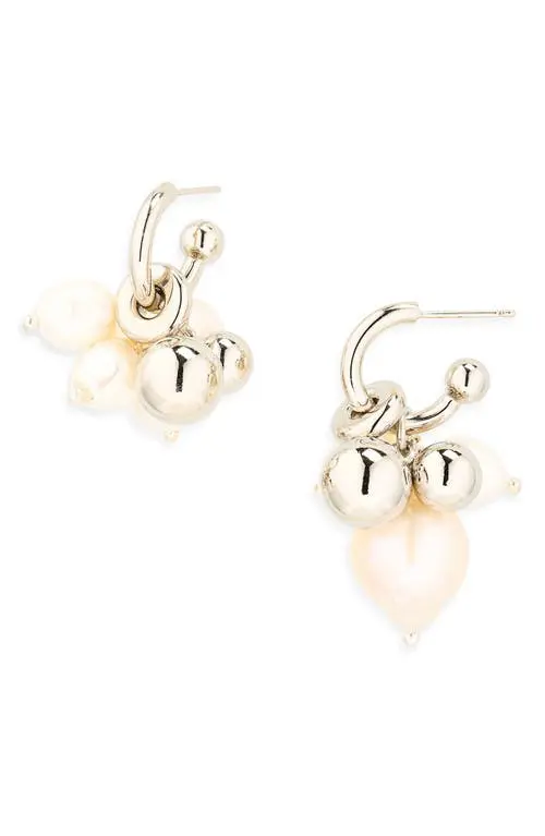 JUSTINE CLENQUET Mickey Mismatched Hoop Earrings - Palladium