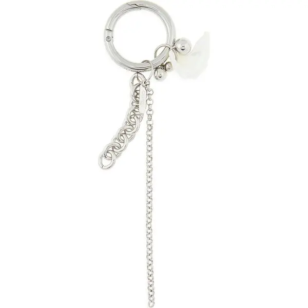 JUSTINE CLENQUET Paula Seashell & Chain Key Ring - Palladium