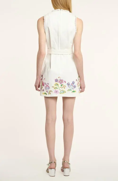 Cinq À Sept Embroidered Cotton Blend Shift Dress