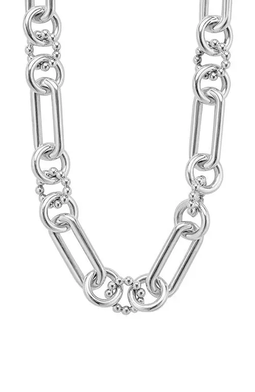 Lagos Sterling Caviar Link Necklace - Silver