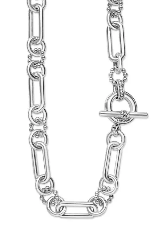 Lagos Sterling Caviar Link Necklace - Silver
