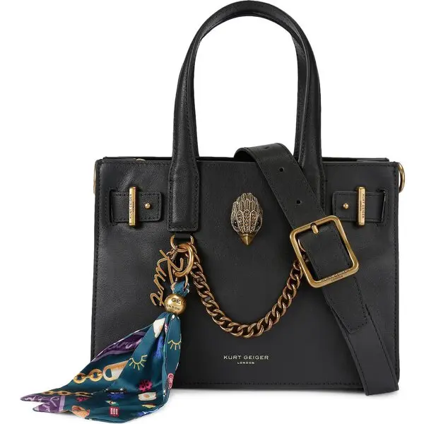 Kurt Geiger Small Sloane Leather Tote Bag - Black