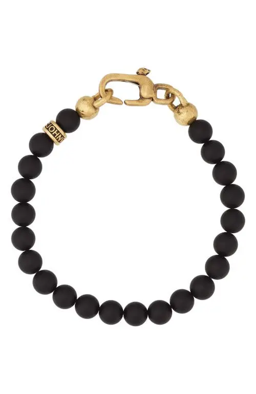 John Varvatos Artisan Beaded Onyx And Bracelet - Brass