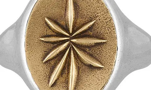 John Varvatos Artisan Sterling Silver And Brass Signet Ring