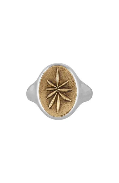 John Varvatos Artisan Sterling Silver And Brass Signet Ring