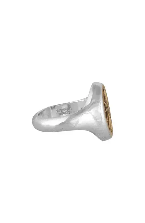 John Varvatos Artisan Sterling Silver And Brass Signet Ring