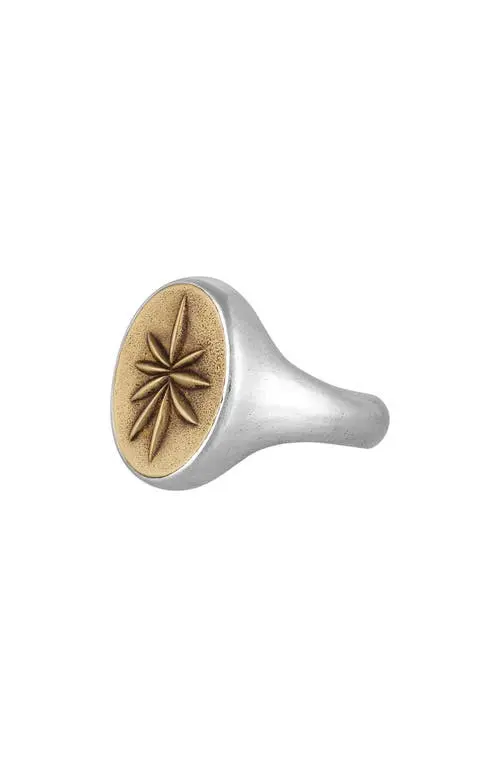 John Varvatos Artisan Sterling Silver And Brass Signet Ring