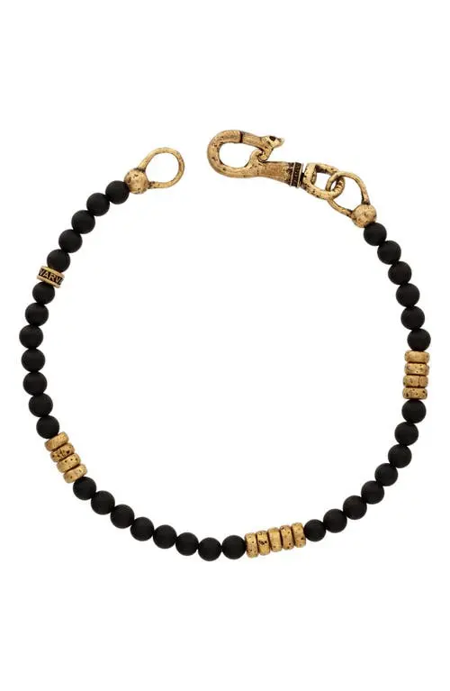 John Varvatos Beaded Onyx And Bracelet - Brass