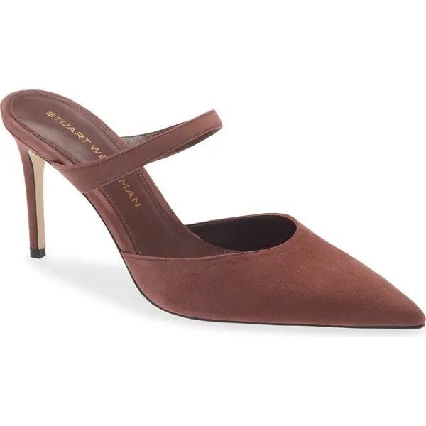 STUART WEITZMAN Power Mule 85 Stiletto Pumps - Brownstone