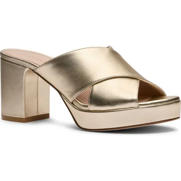 STUART WEITZMAN Dayna Platform Sandal - Light Gold
