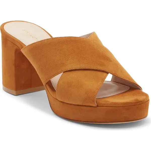 STUART WEITZMAN Dayna Platform Sandal - Walnut