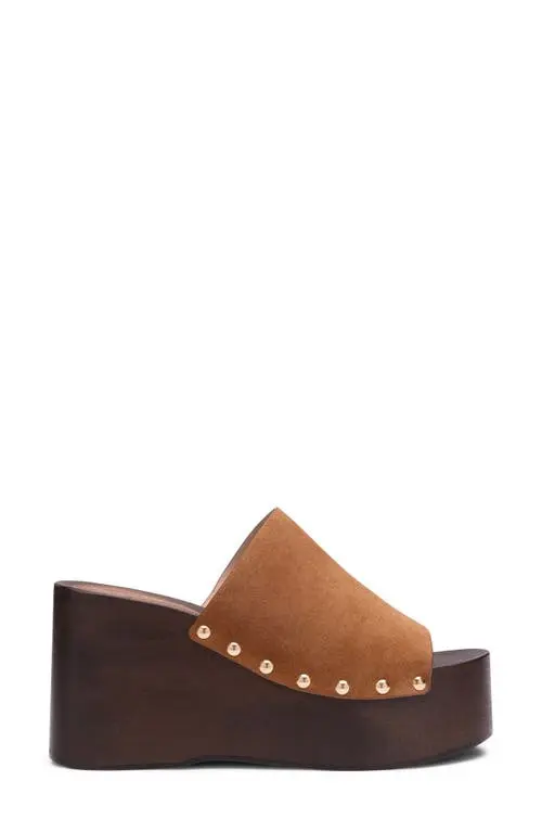 STUART WEITZMAN Studded Wedge Platform Slide Sandals - Doednu