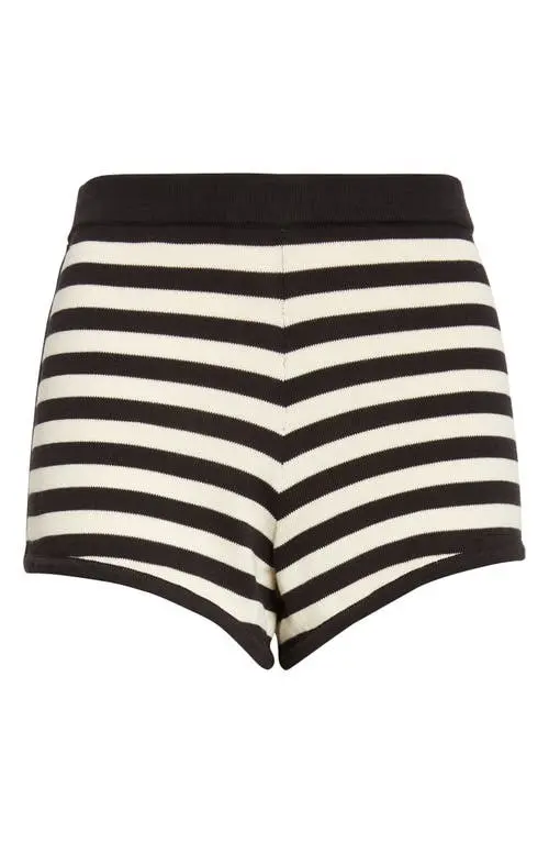 Posse Darcy Stripe Pima Cotton Shorts - Cream Black