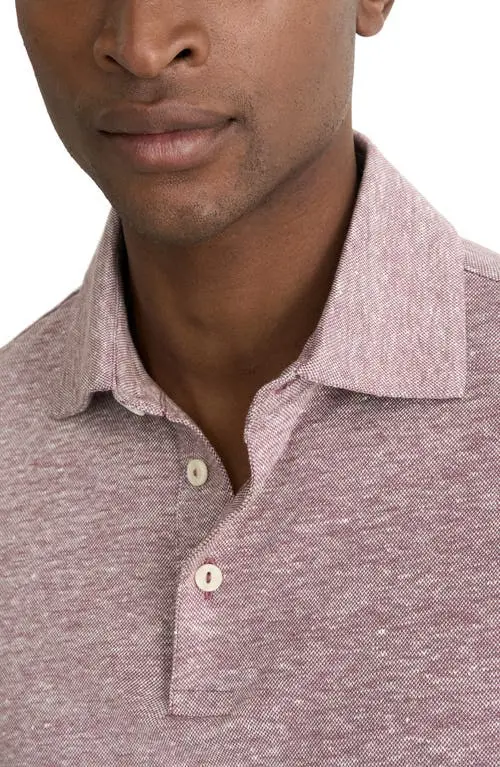 Eton Linen & Cotton Fine Knit Polo - Dark Purple
