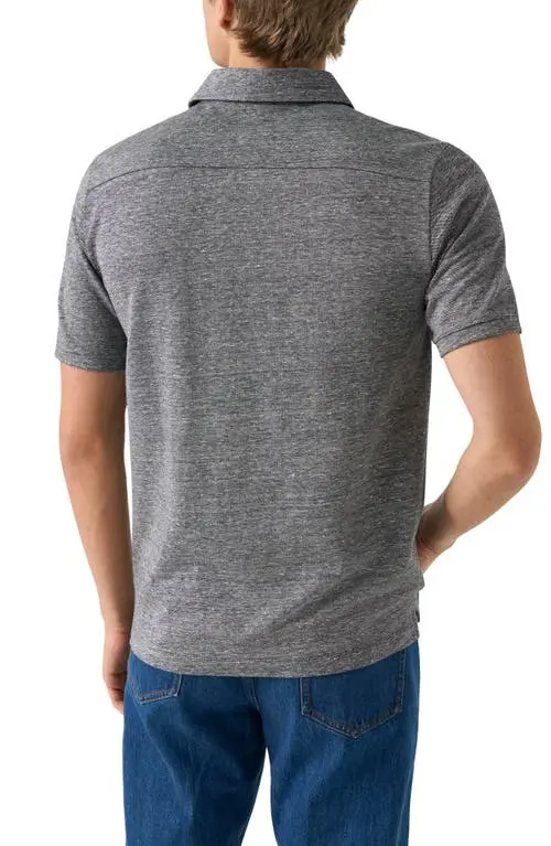 Eton Linen & Cotton Fine Knit Polo - Navy