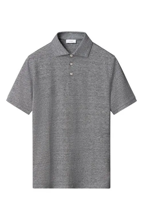 Eton Linen & Cotton Fine Knit Polo - Navy